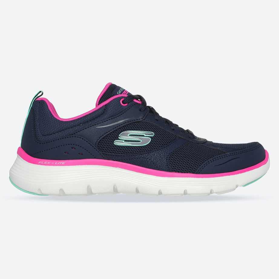 Womens Wide Fit Skechers 150202 Flex Appeal 5.0 Fresh Touch Trainers ...