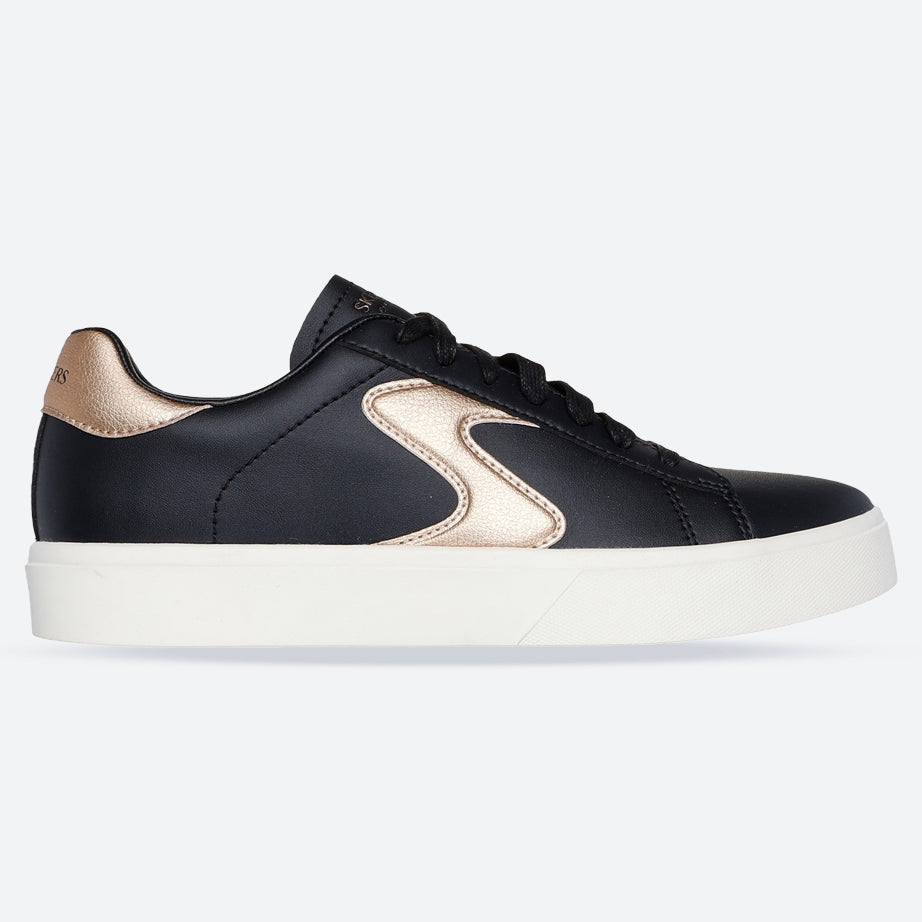 Women's Wide Fit Skechers 185016 Eden Lx Beaming Trainers - Black/Rose ...