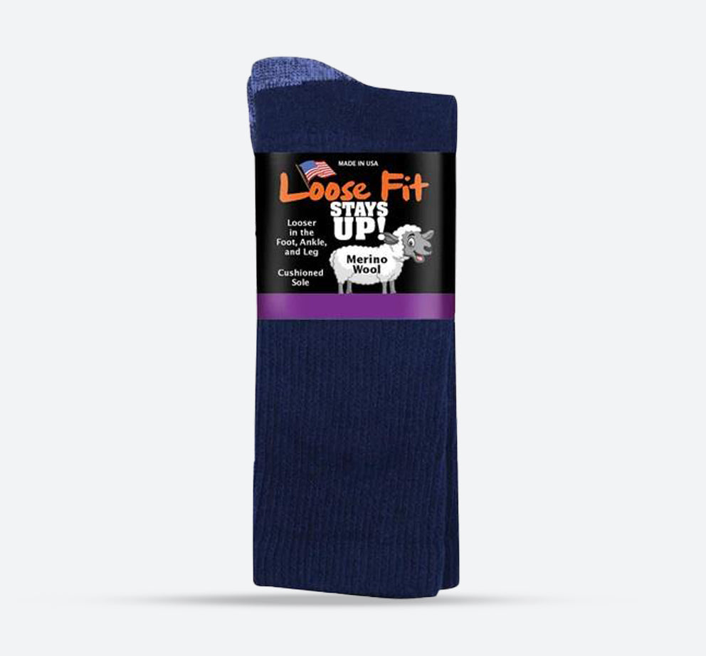 Mens Loose Fit 522 Merino Wool Crew Socks | Loose Fit | Wide Fit Shoes ...