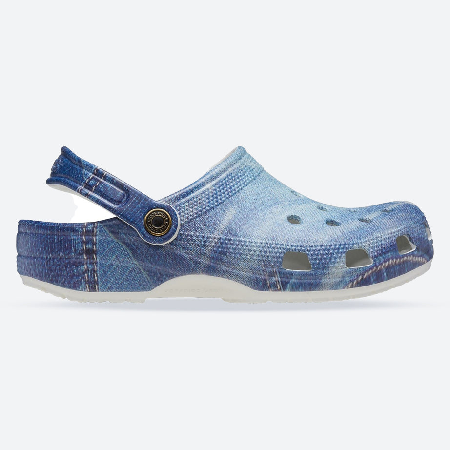 Men's Crocs 210402 Classic Denim Clog Sandals | Crocs | Wide Fit Shoes ...