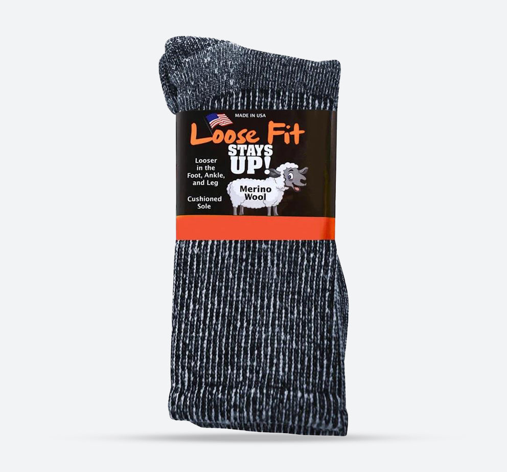 Mens Loose Fit 392 Merino Wool Crew Hiking Socks | Loose Fit | Wide Fit ...