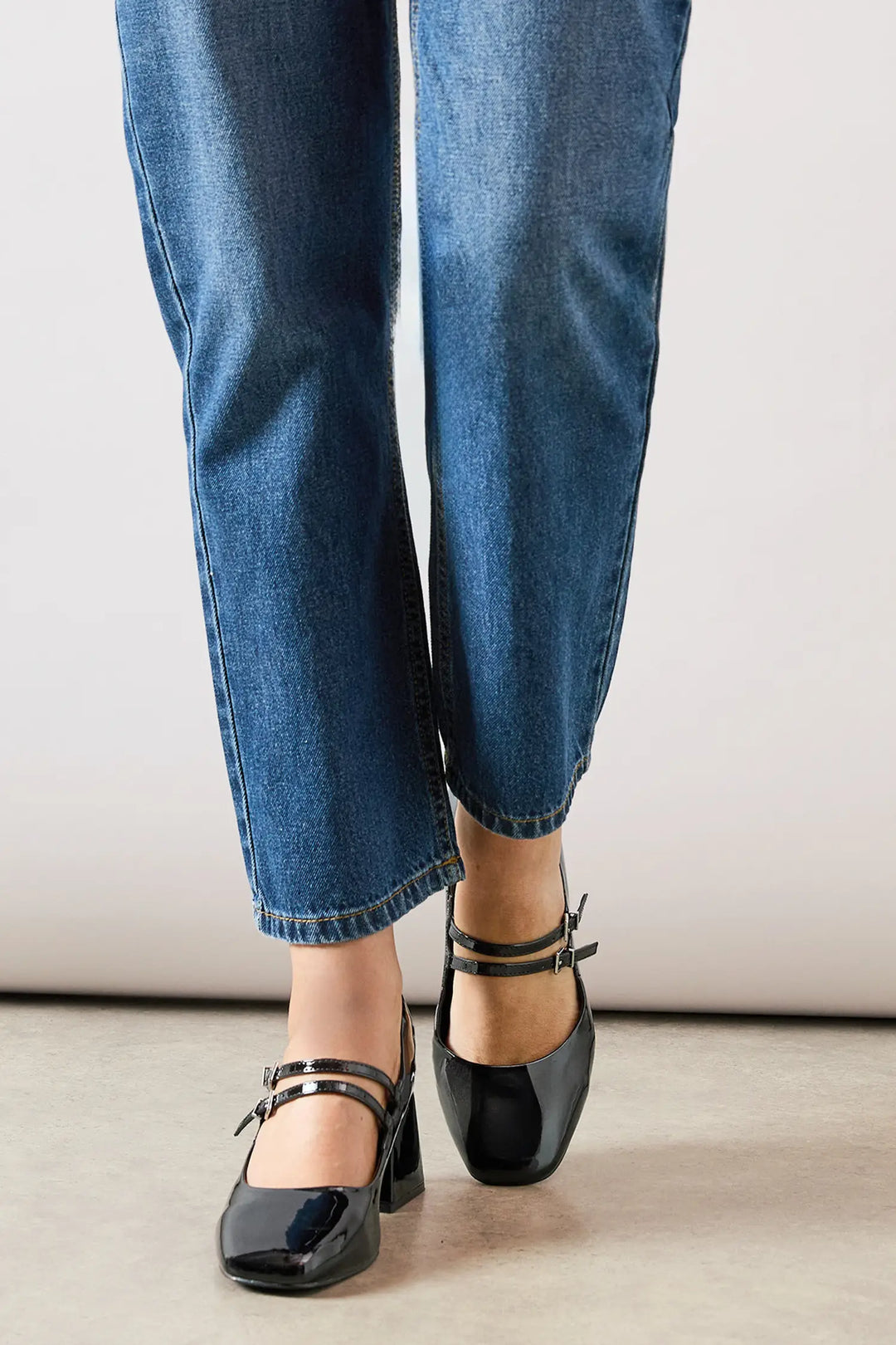 Women's Wide Fit Good For The Sole Dawn Faux Double Mary Jane Court ...