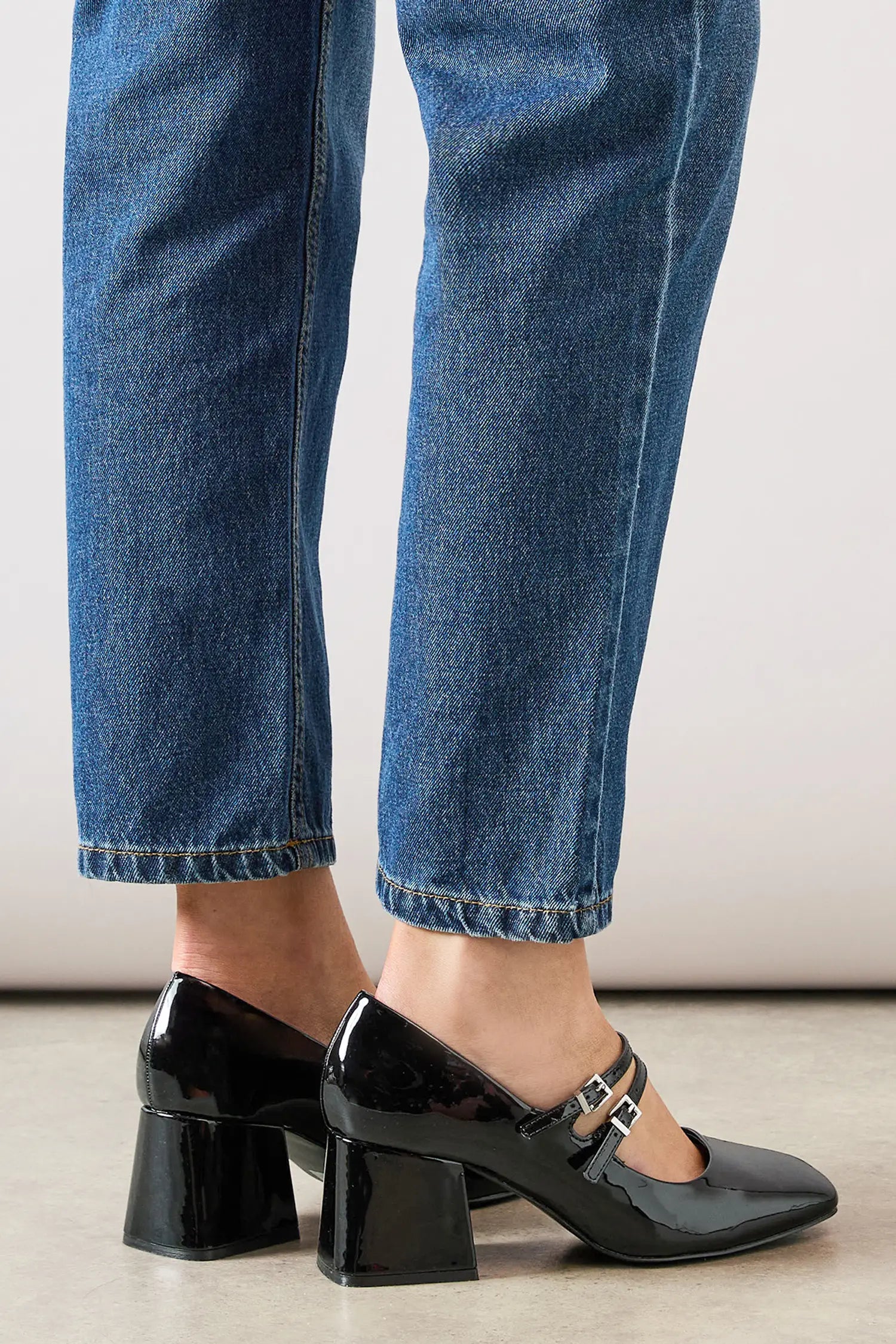 Women's Wide Fit Good For The Sole Dawn Faux Double Mary Jane Court ...