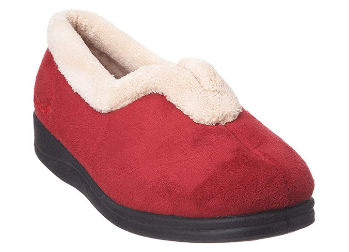 Red Wider Cosy Slippers |Carmen by Padders | Wide Fit Shoes